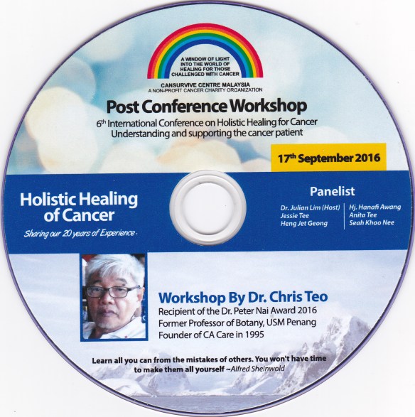 Seminar by Chris Teo organised by CanSurvive 2 – CANCER STORY